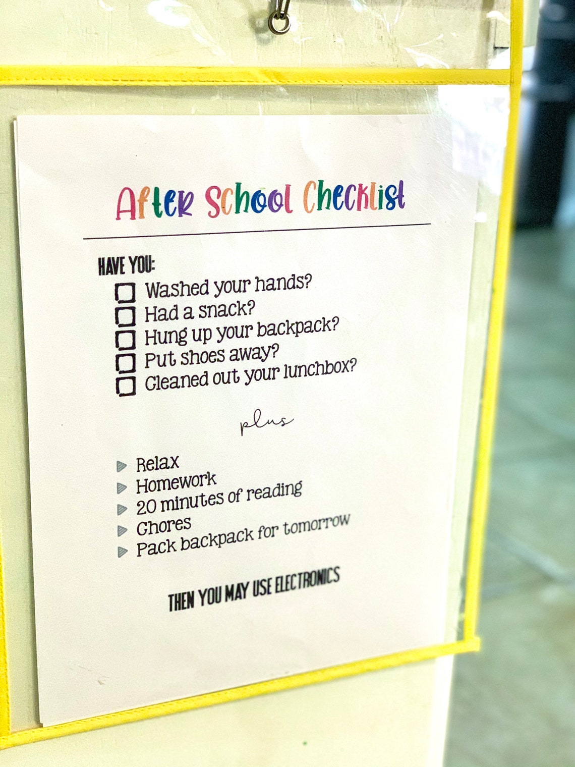 Printable After School Checklist After School Rules After | Etsy
