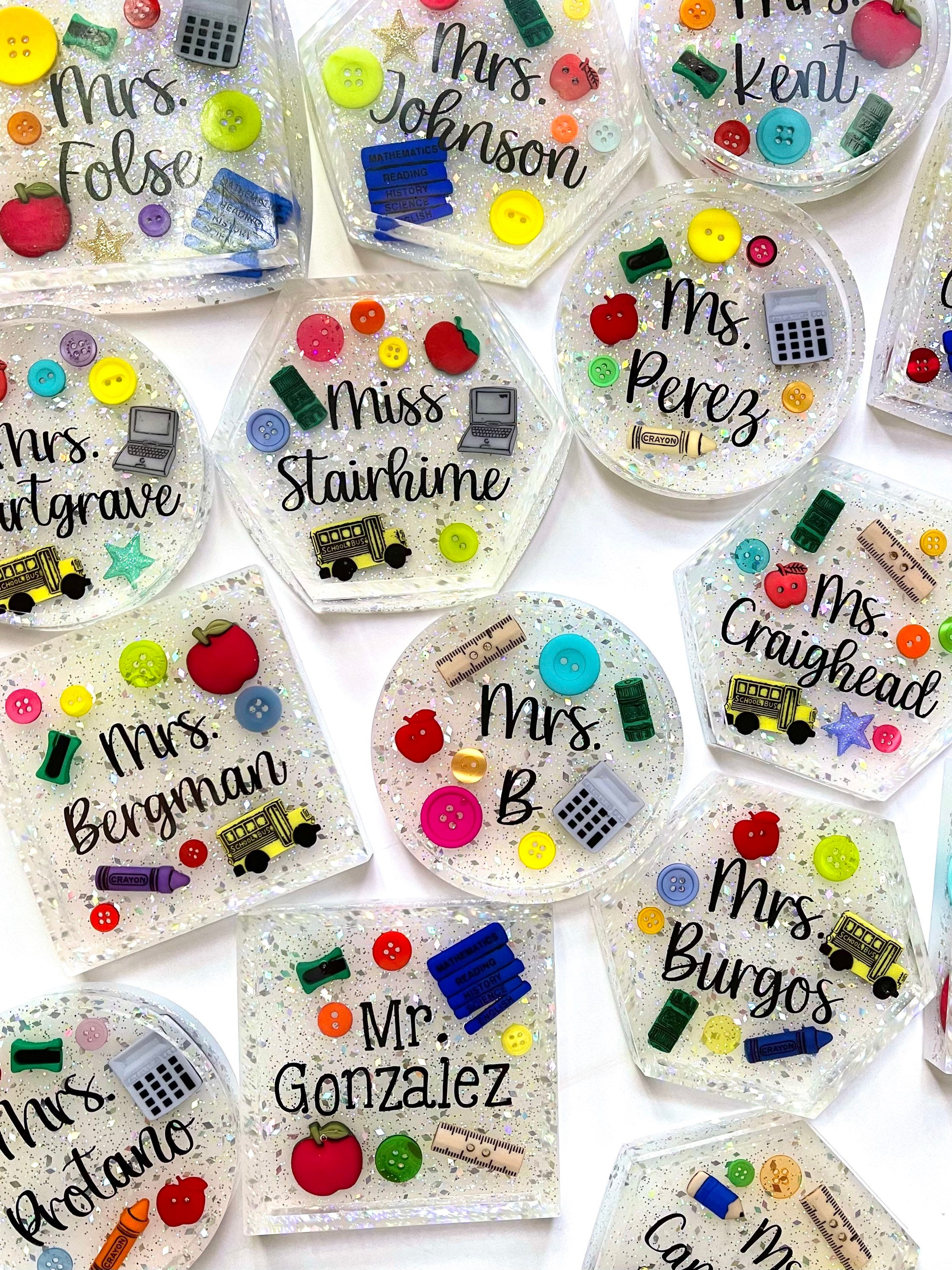 Personalized Teacher Themed Coaster Back to School Teacher - Etsy
