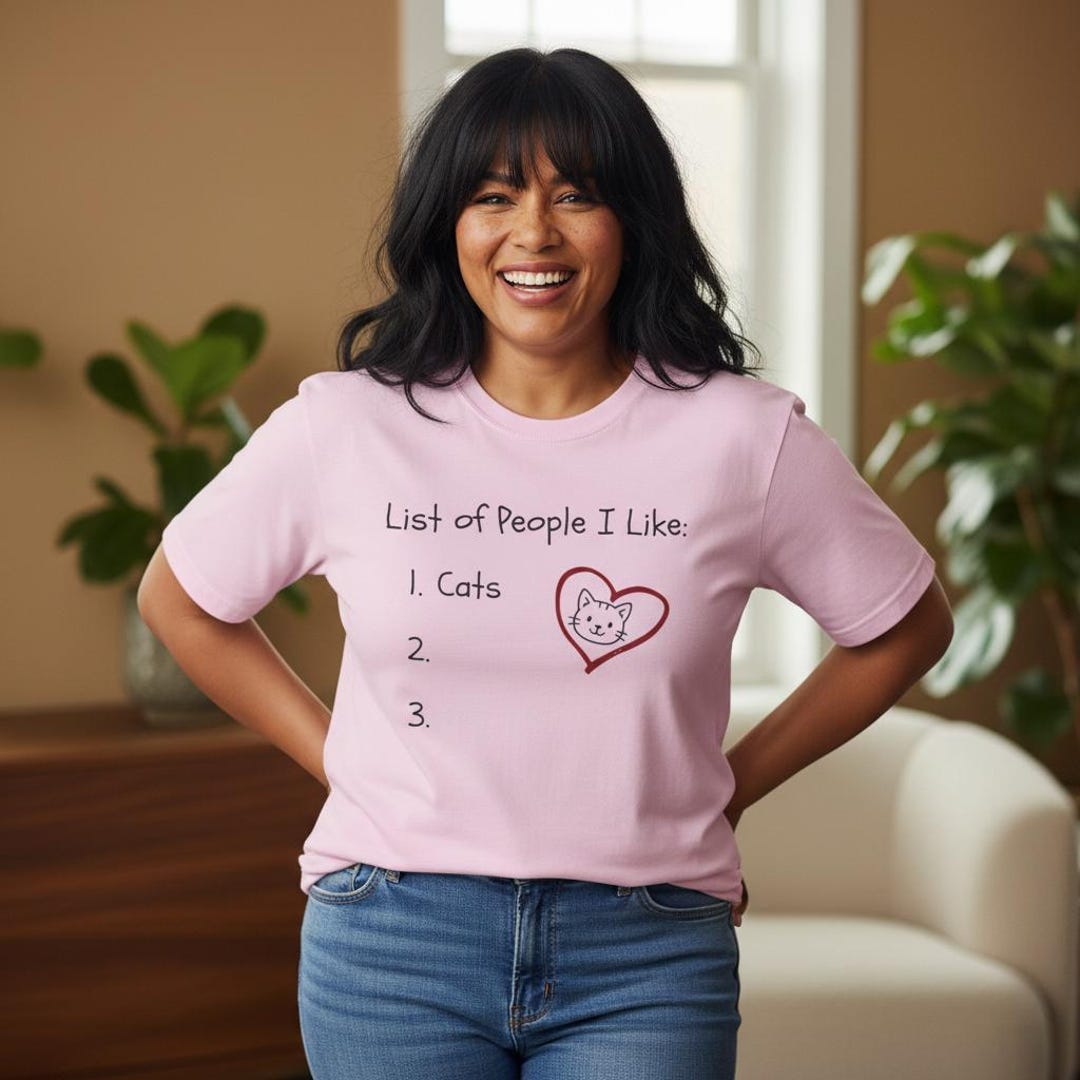 List of People I Like: Cats Tee | Cute Cat Heart Illustration | Funny ...