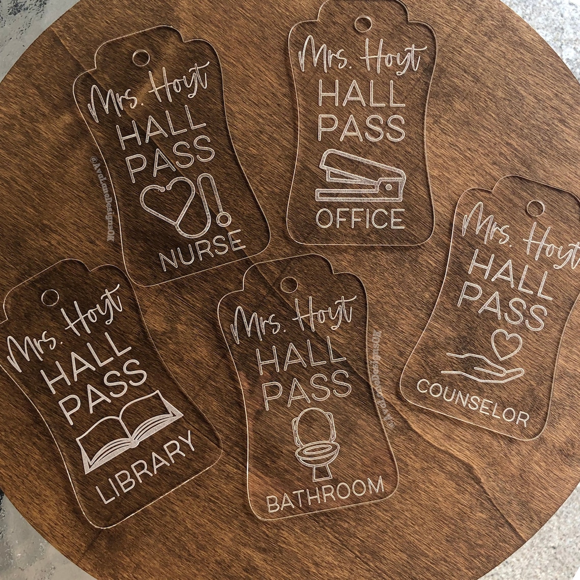 Personalized Hall Pass Laser Print File Teacher Gifts Back - Etsy
