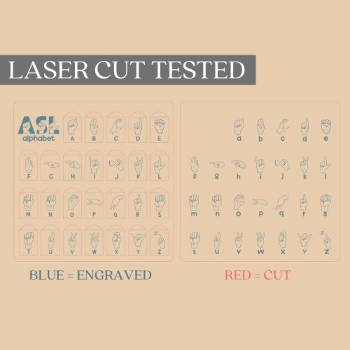 ASL Puzzle SVG Cut File. Laser Cut File. Glowforge File. American Sign ...