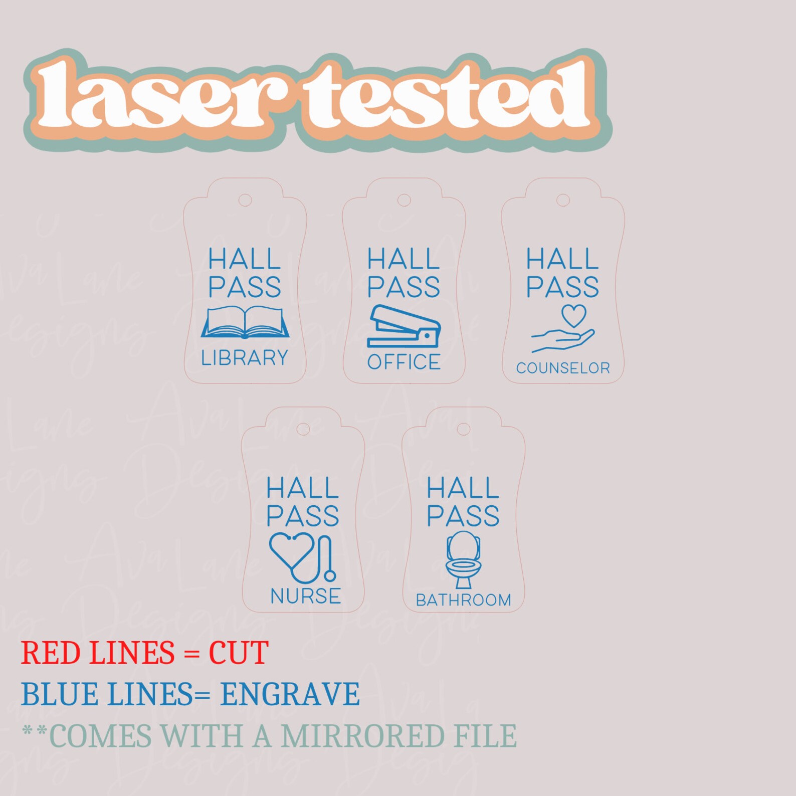 Personalized Hall Pass Laser Print File Teacher Gifts Back - Etsy