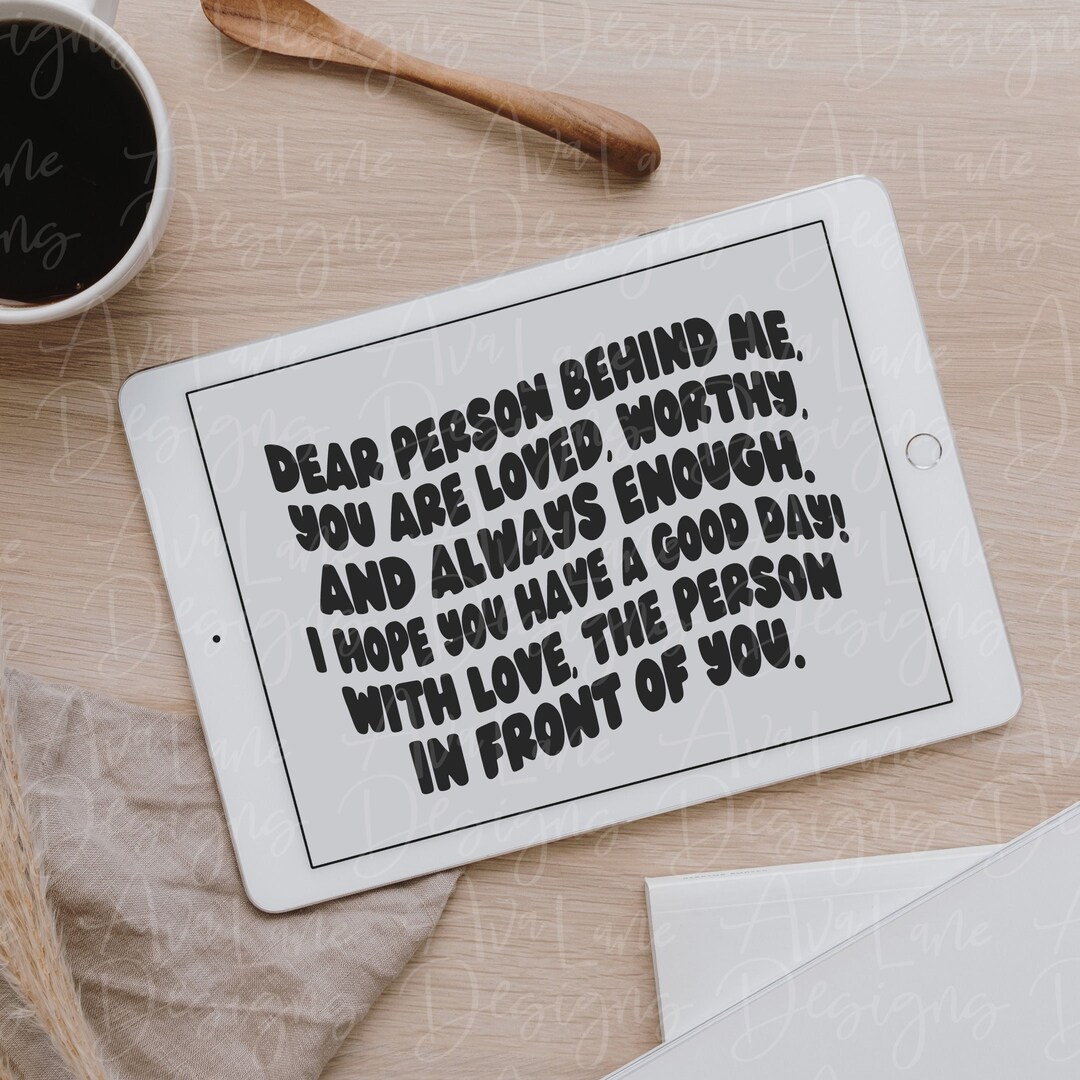 Dear Person Behind Me Backside of Shirt Designs You Are Loved SVG PNG ...