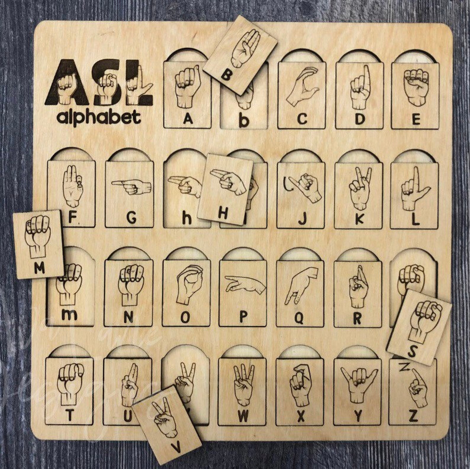 ASL Puzzle SVG Cut File. Laser Cut File. Glowforge File. American Sign ...