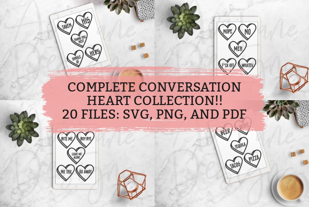 Funny Conversation Hearts Bundle 20 Total Designs. Svg Files. Vinyl ...
