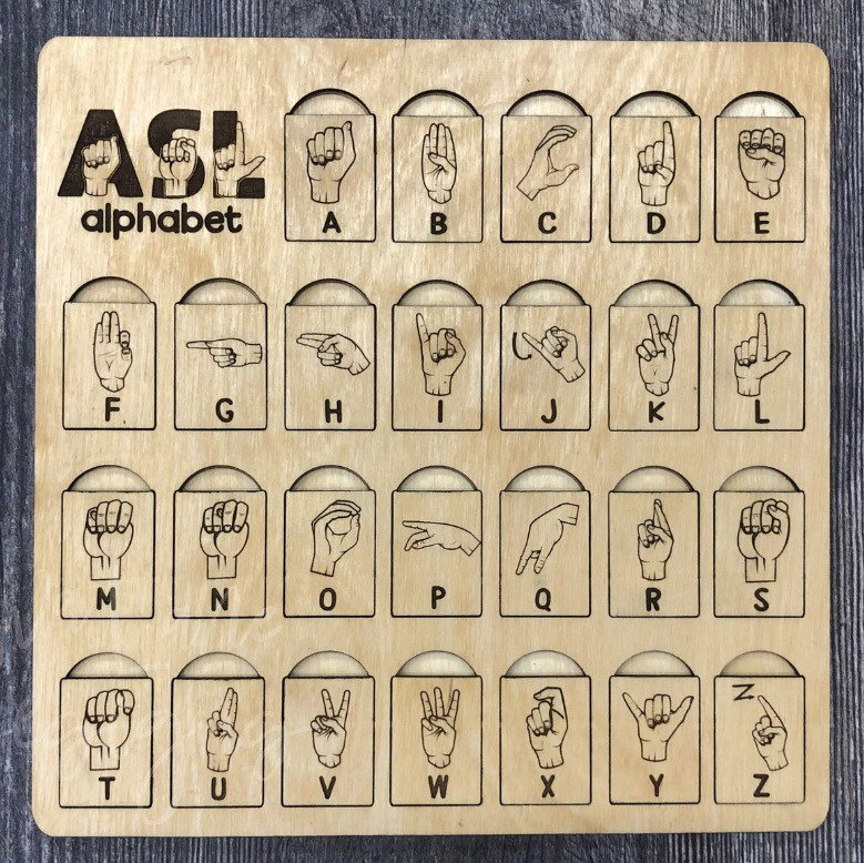 ASL Puzzle SVG Cut File. Laser Cut File. Glowforge File. American Sign ...