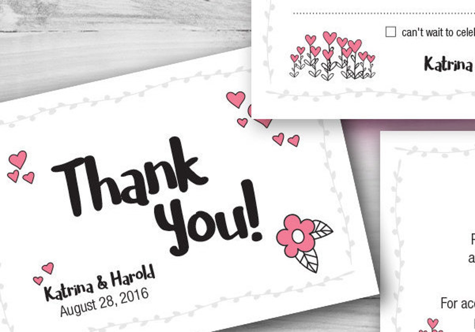 Cartoon Wedding Invitation Set, Stick Figure Wedding, Printable Wedding ...