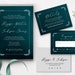 Teal Wedding Invitation Set Printable Wedding Invitation, Personalized ...