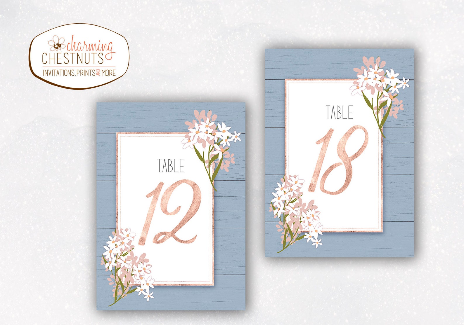 Dusty Blue Wedding Table Numbers Rustic Table Numbers | Etsy