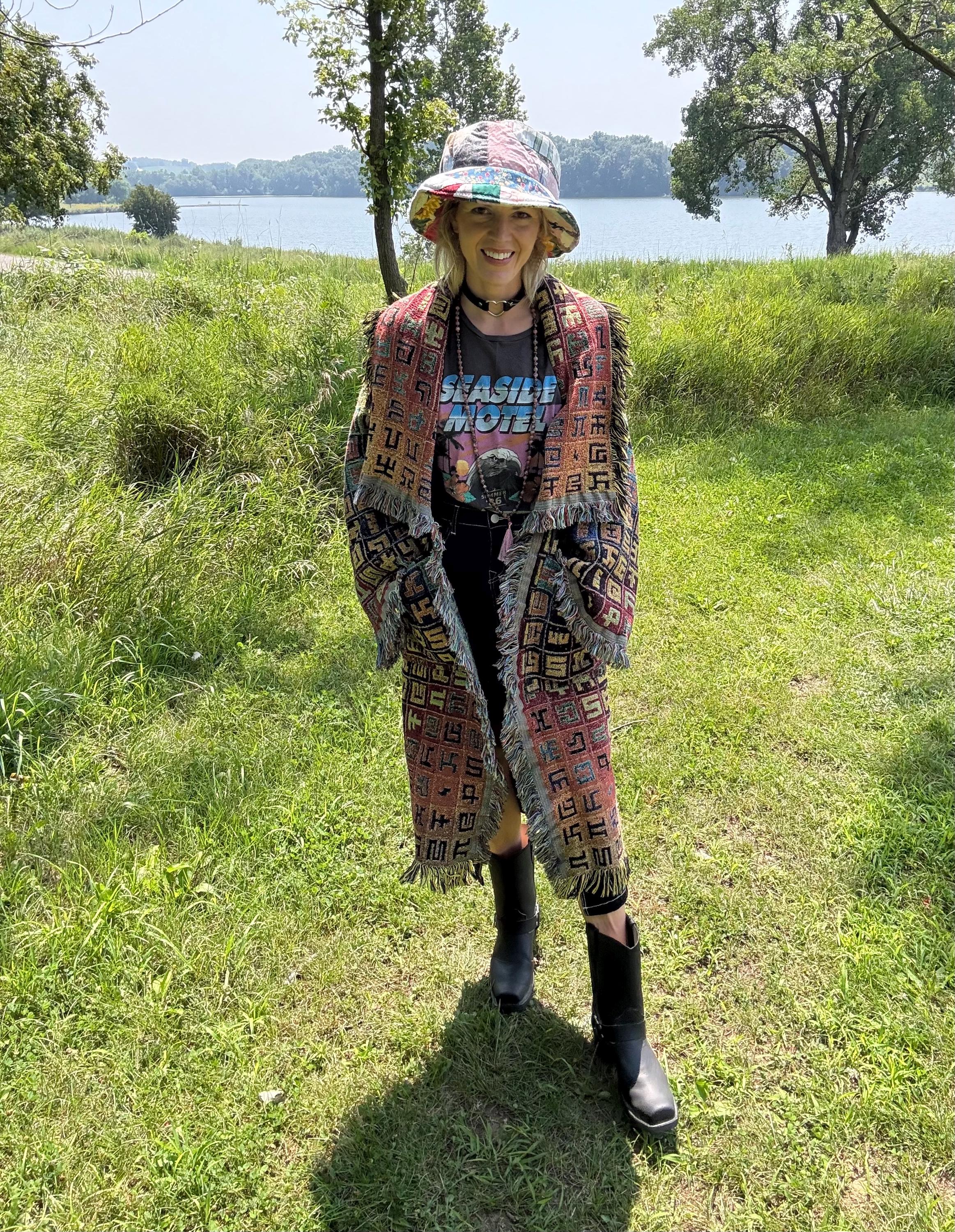 Complementary Mandala Art Blanket Coat - Etsy