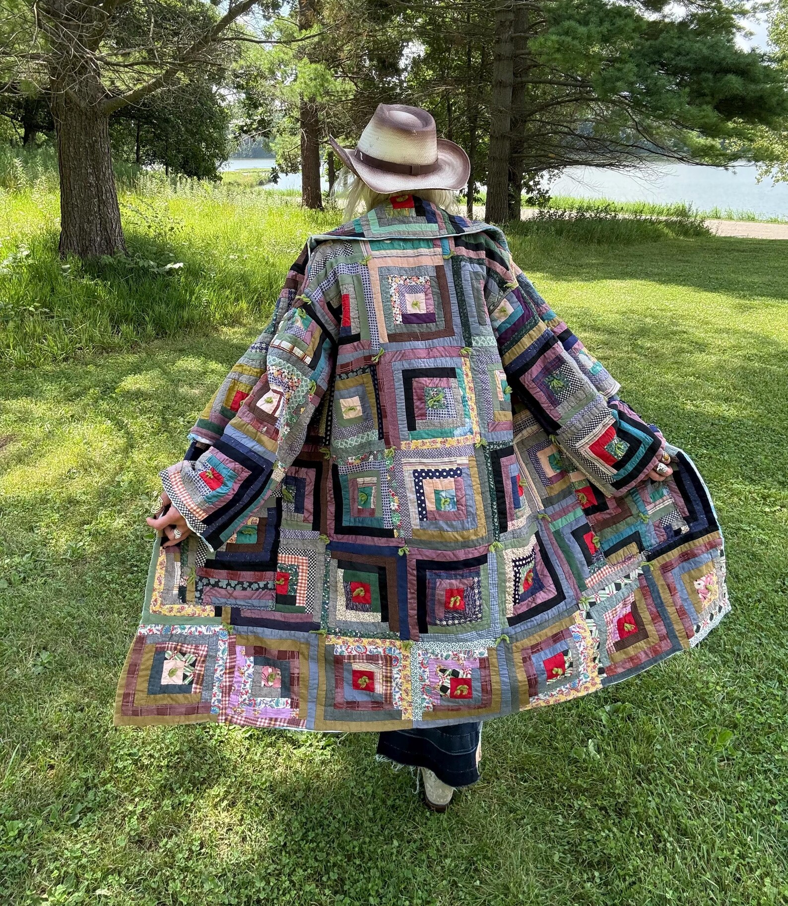 Antique Log Cabin Quilt Coat: Jewel Tone Statement Jacket - Etsy