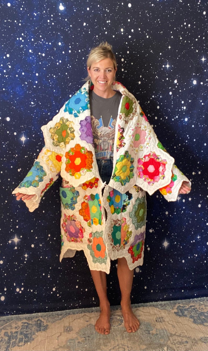 Rainbow Honeycombs Maximalist Quilt Coat - Etsy