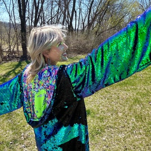 Neon Bubbles Mermaid Sequins Robe - Etsy
