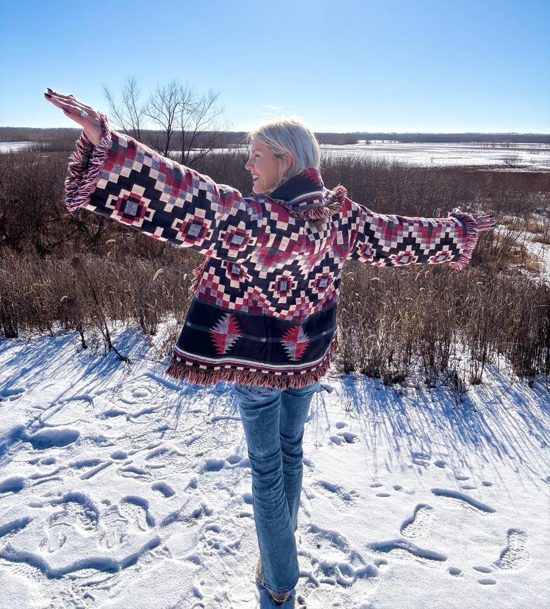 Western Wonder Rugged Tapestry Blanket Coat - Etsy