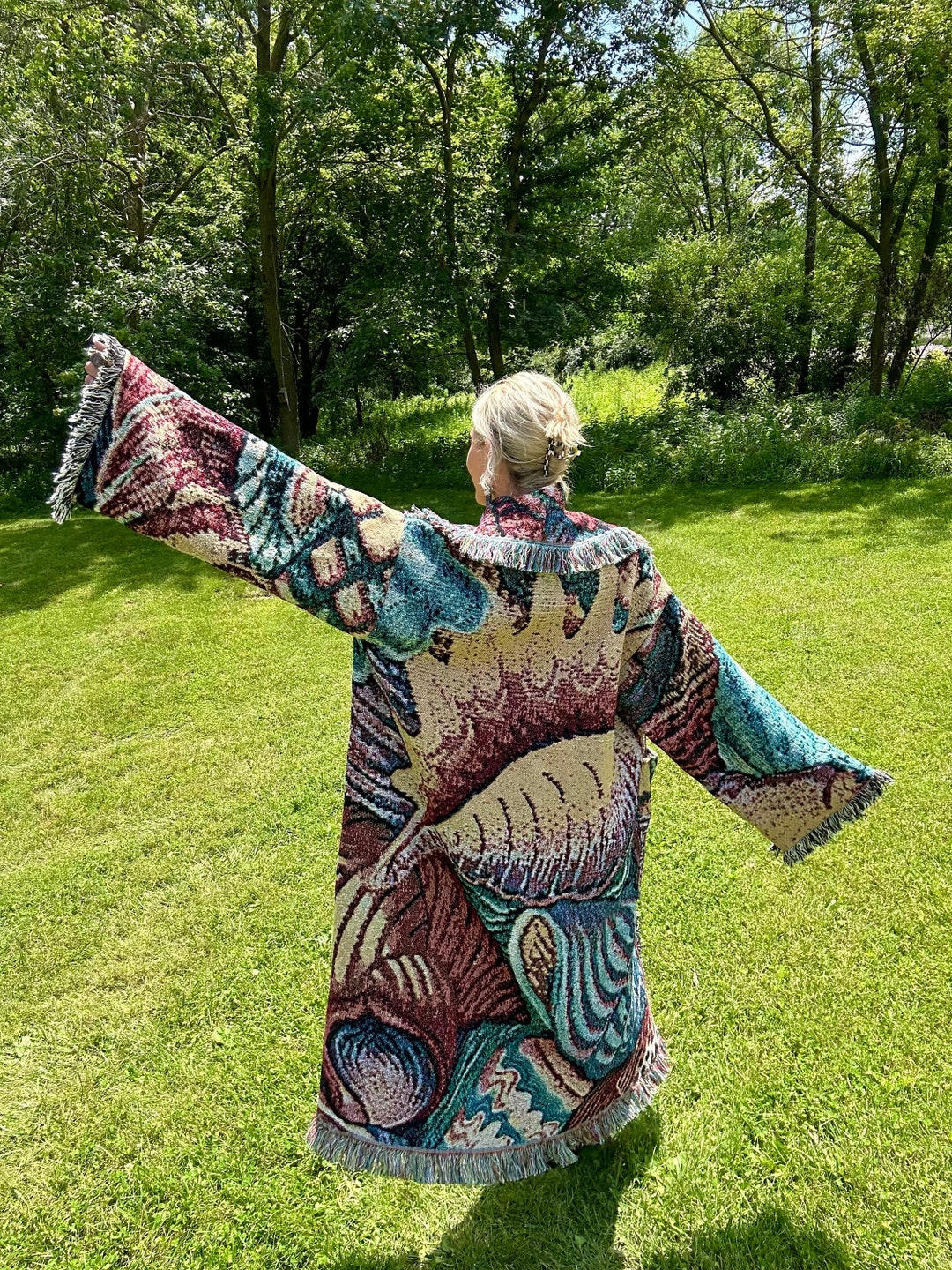 Boho Beach Beauty Seashell Blanket Coat - Etsy