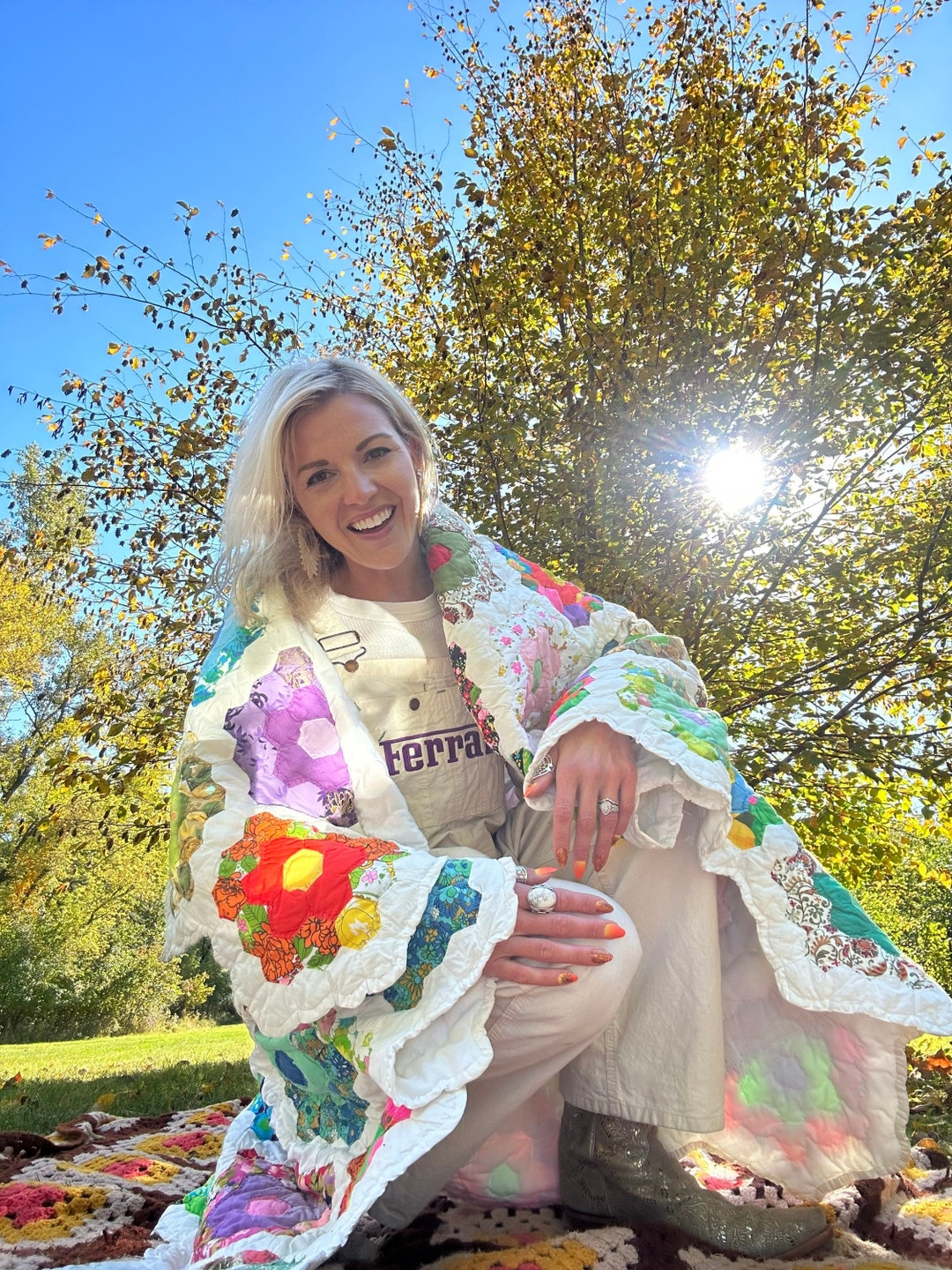 Rainbow Honeycombs Maximalist Quilt Coat - Etsy