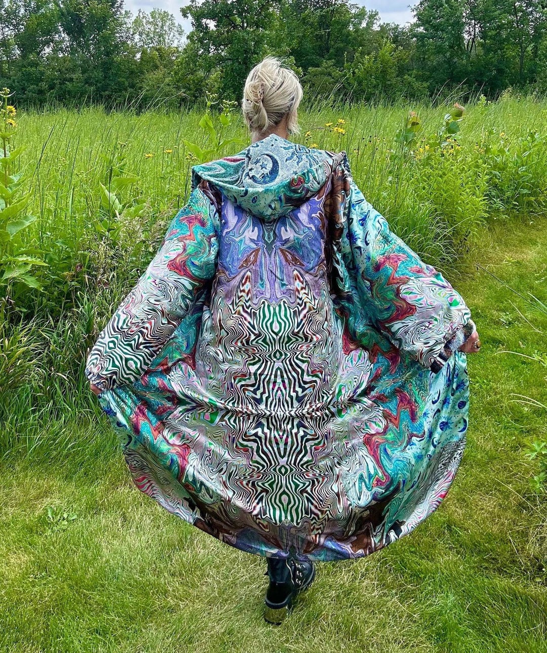 Celestial Vibrations Original Psychedelic Art Hooded Blanket Jacket - Etsy