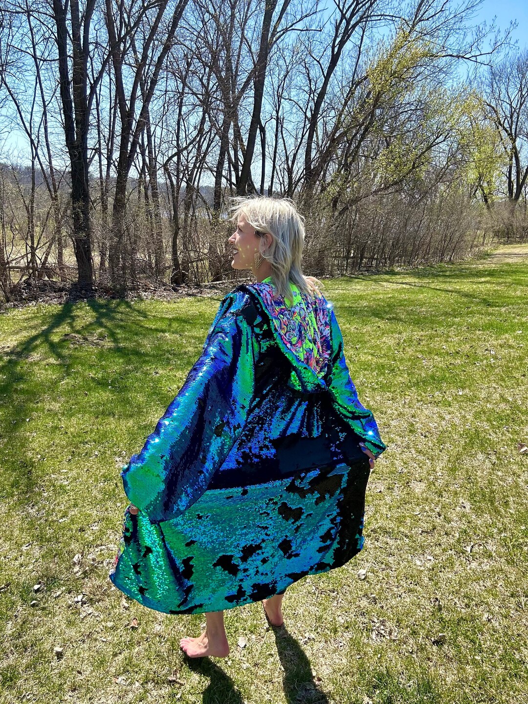 Neon Bubbles Mermaid Sequins Robe - Etsy