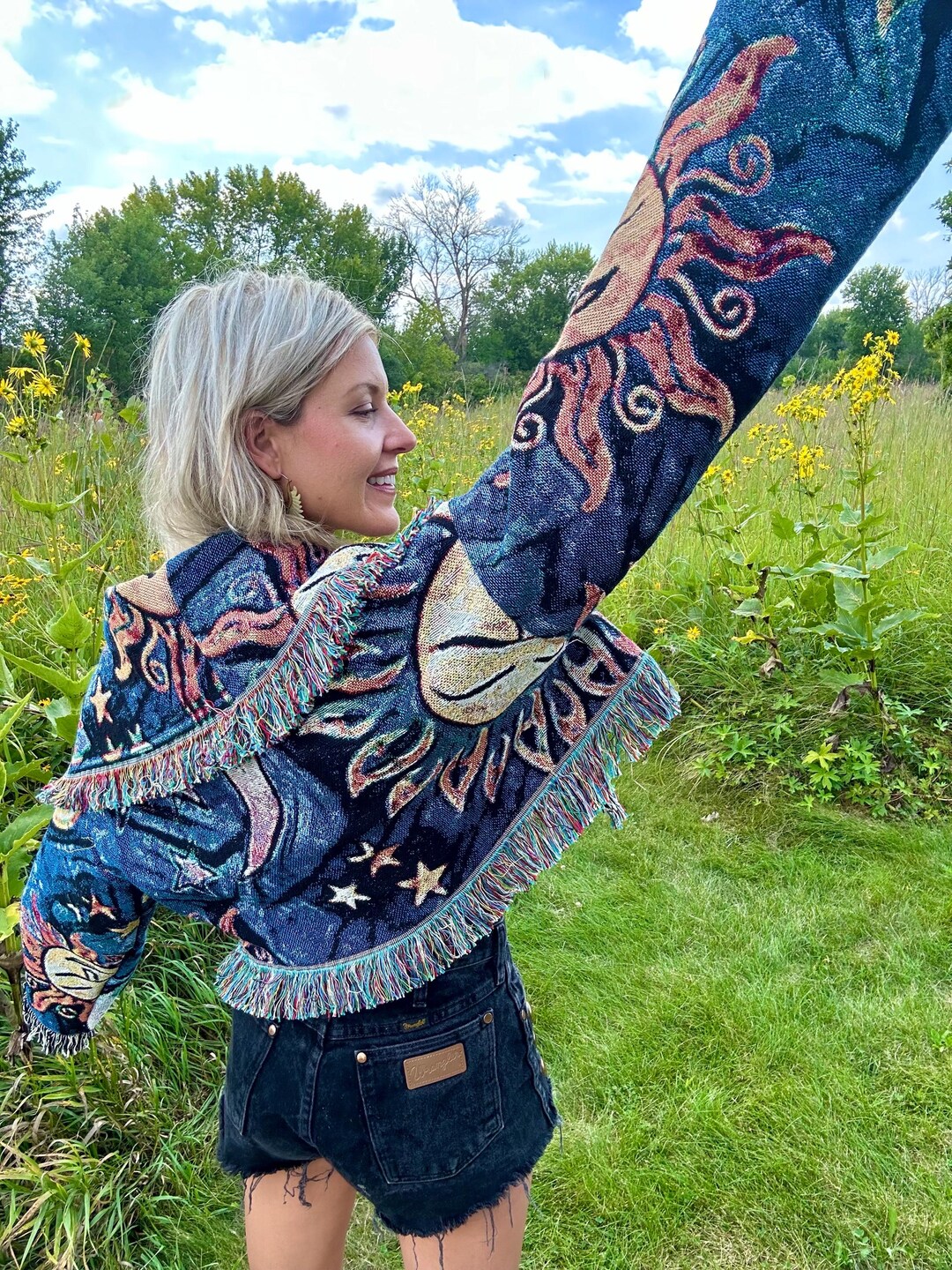 Celestial Dancer Cropped Blanket Cardigan - Etsy