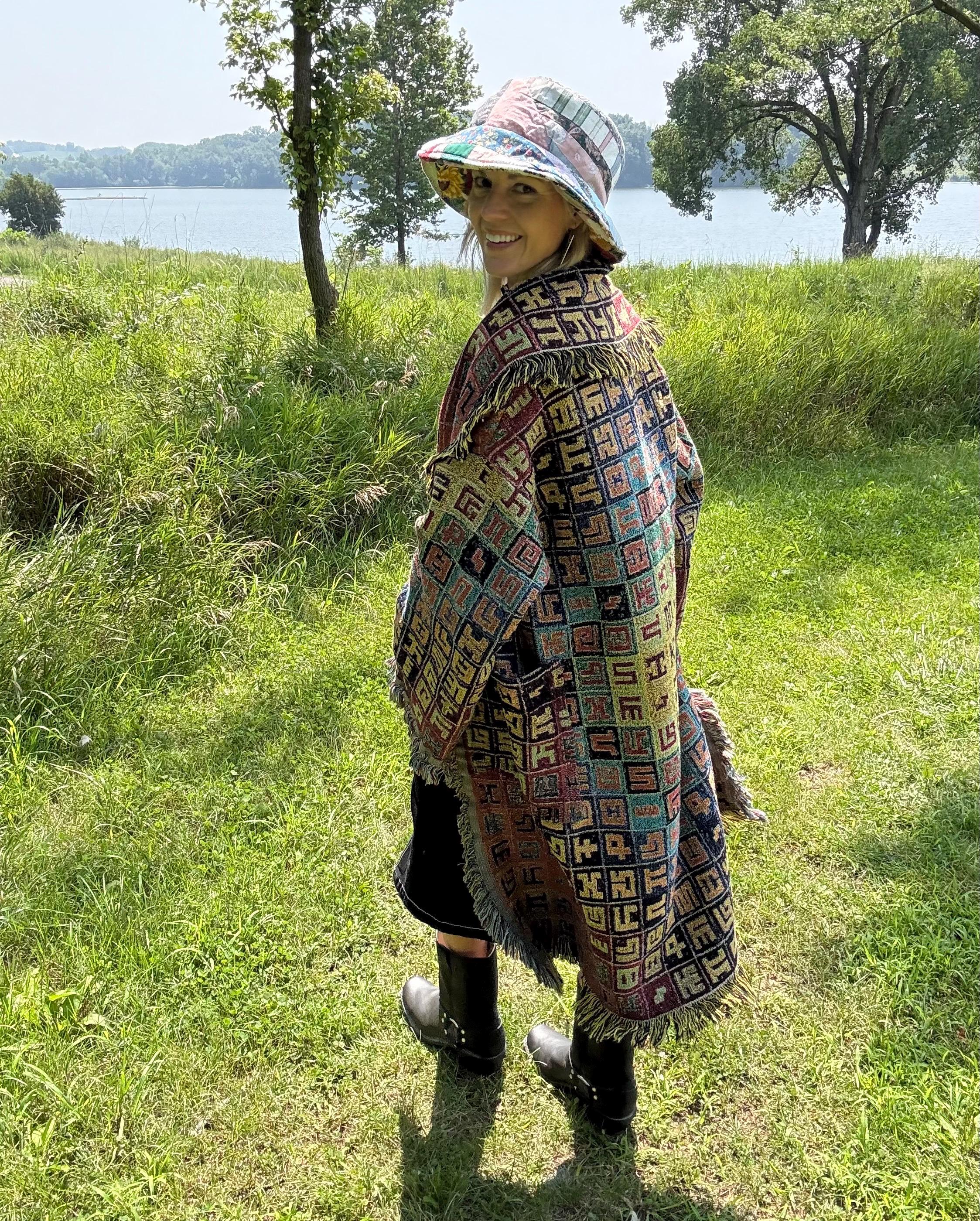 Complementary Mandala Art Blanket Coat - Etsy