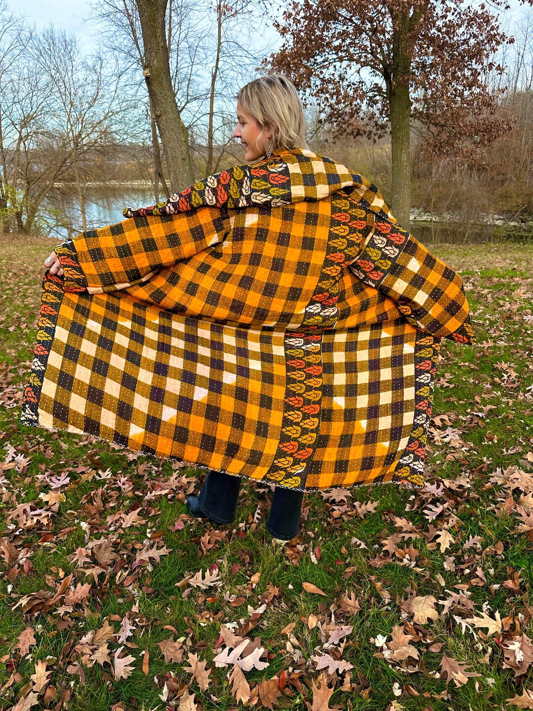Autumn Muse Plaid Lightweight Blanket Duster - Etsy
