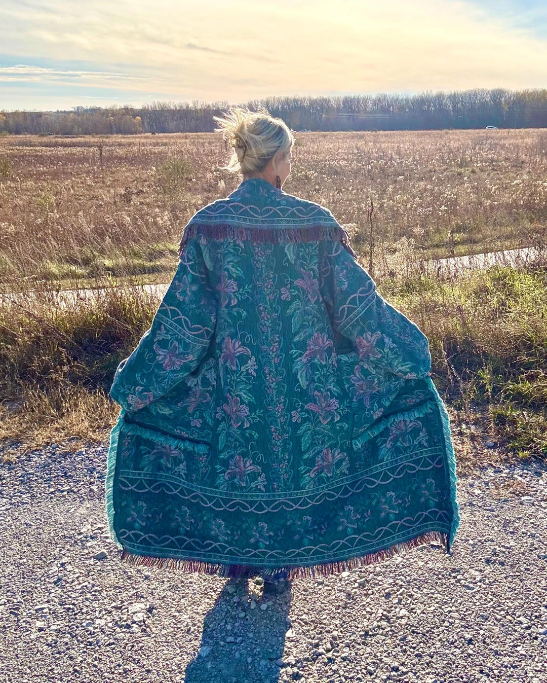 Turquoise Romance Long Blanket Robe - Etsy