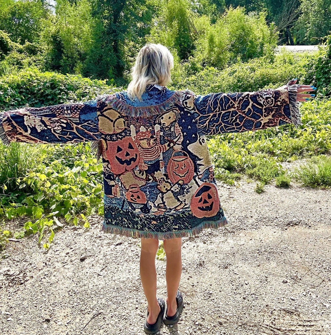 Spooky Cutie Halloween Art Blanket Cardigan - Etsy