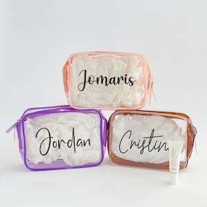 Personalized Clear Makeup Bag, Clear Cosmetic Bag, Personalized Gifts ...