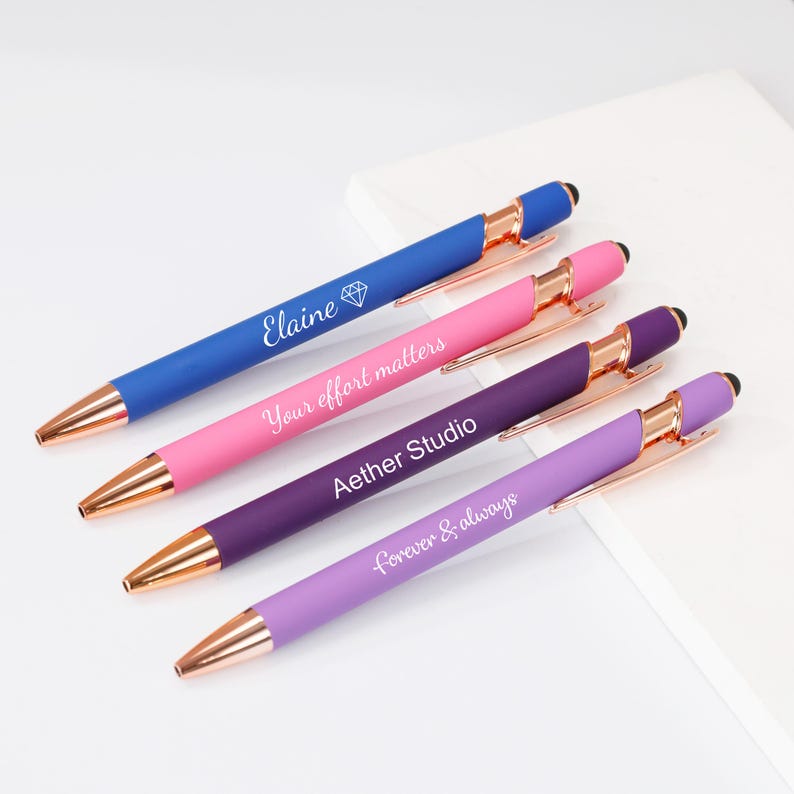 Personalized Luxurious Soft Touch Rose Gold Pen/ Best Friend Gift ...