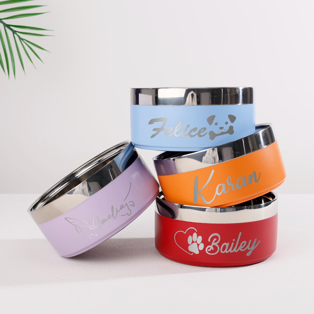 Personalized Dog Bowl/ Custom Dog Feeder Bowls/insulated Cat Bowls/food ...