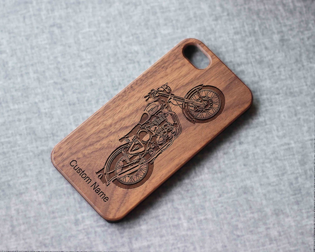 Motorbike Motorcycle Wood Phone Case for iPhone 15, 15 Plus, 15 Pro Max ...