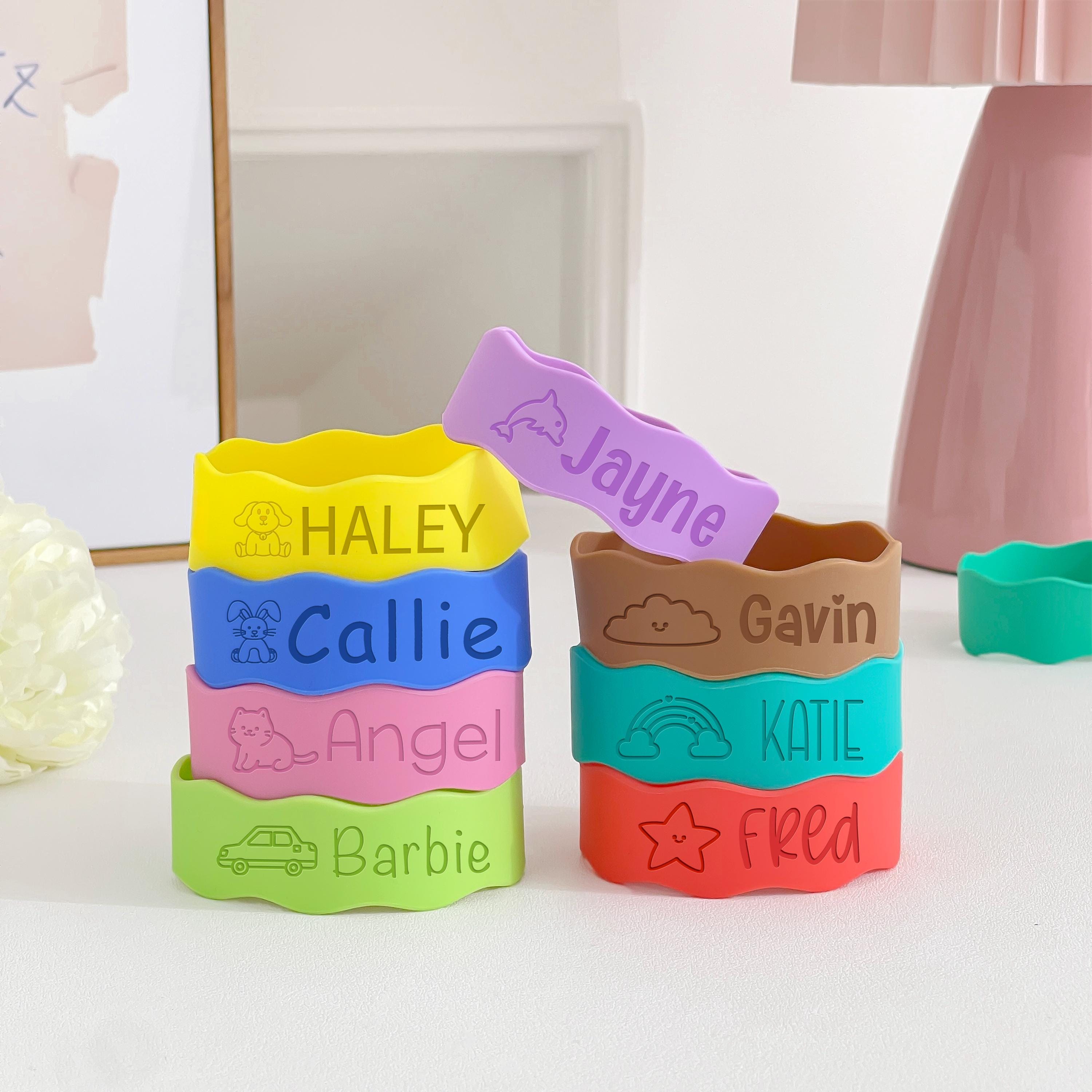 Personalized Bottle Labels/ Bottle Bands for Kid/ Cup Label Bands ...