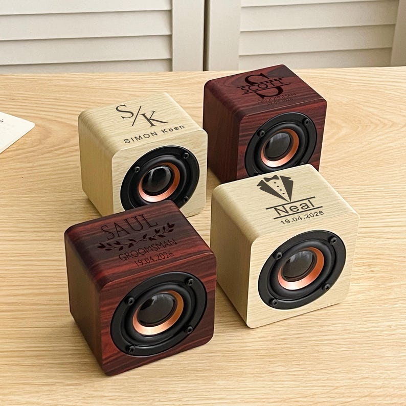 Personalized Bluetooth Speaker/ Custom Wood Speaker/ Groomsmen Proposal ...