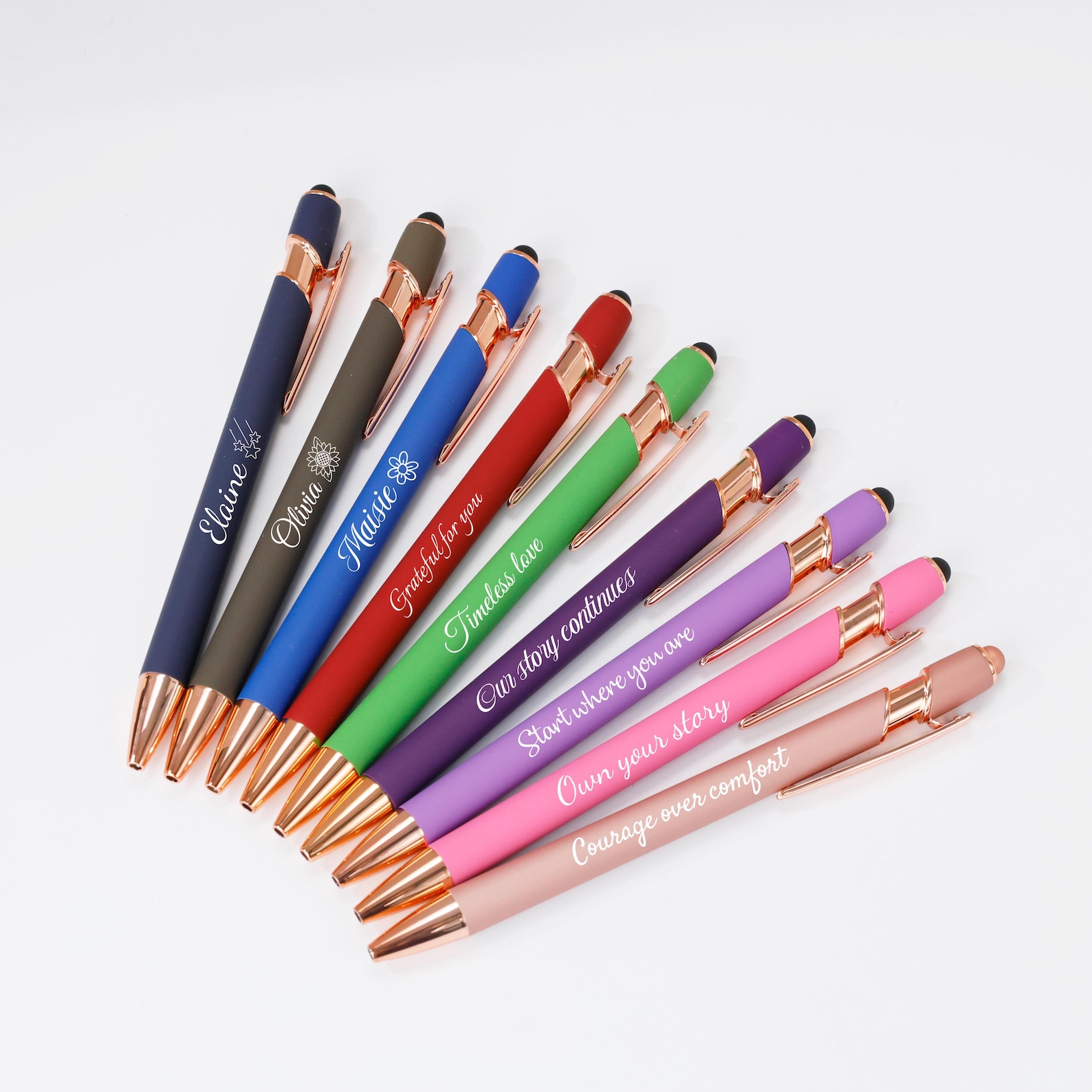 Personalized Luxurious Soft Touch Rose Gold Pen/ Best Friend Gift ...