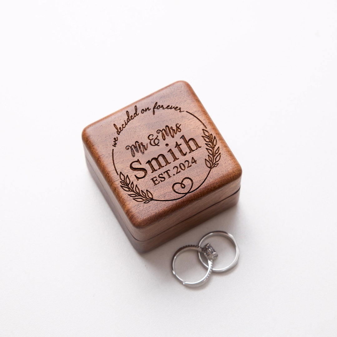 Custom Wooden Ring Box for Wedding Ceremony, Ringer Bearer Box ...