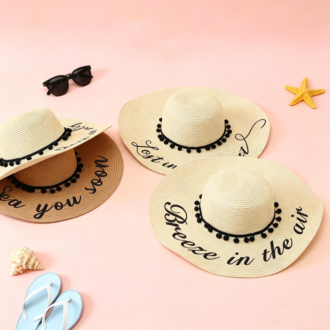 Personalized Bridal Beach Hat/ Bride Beach Hat/ Bachelorette Party Hats ...