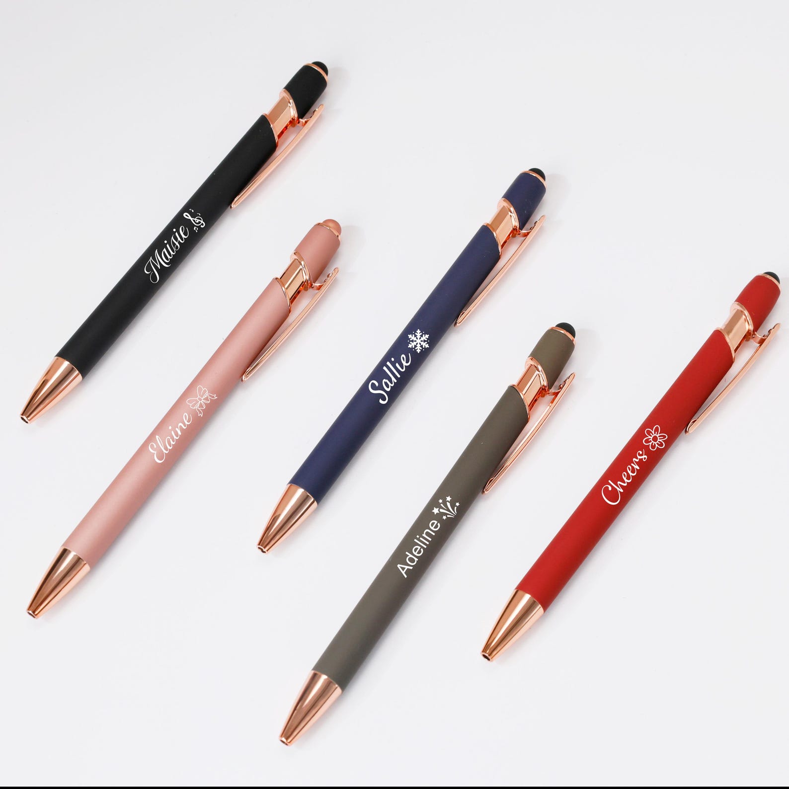 Personalized Luxurious Soft Touch Rose Gold Pen/ Best Friend Gift ...