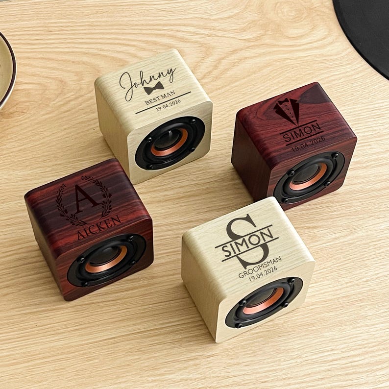 Personalized Bluetooth Speaker/ Custom Wood Speaker/ Groomsmen Proposal ...