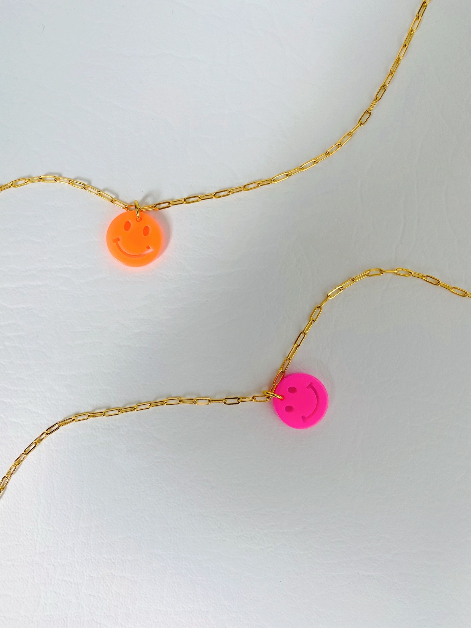 Neon Smiley Face Chain Necklace - Etsy