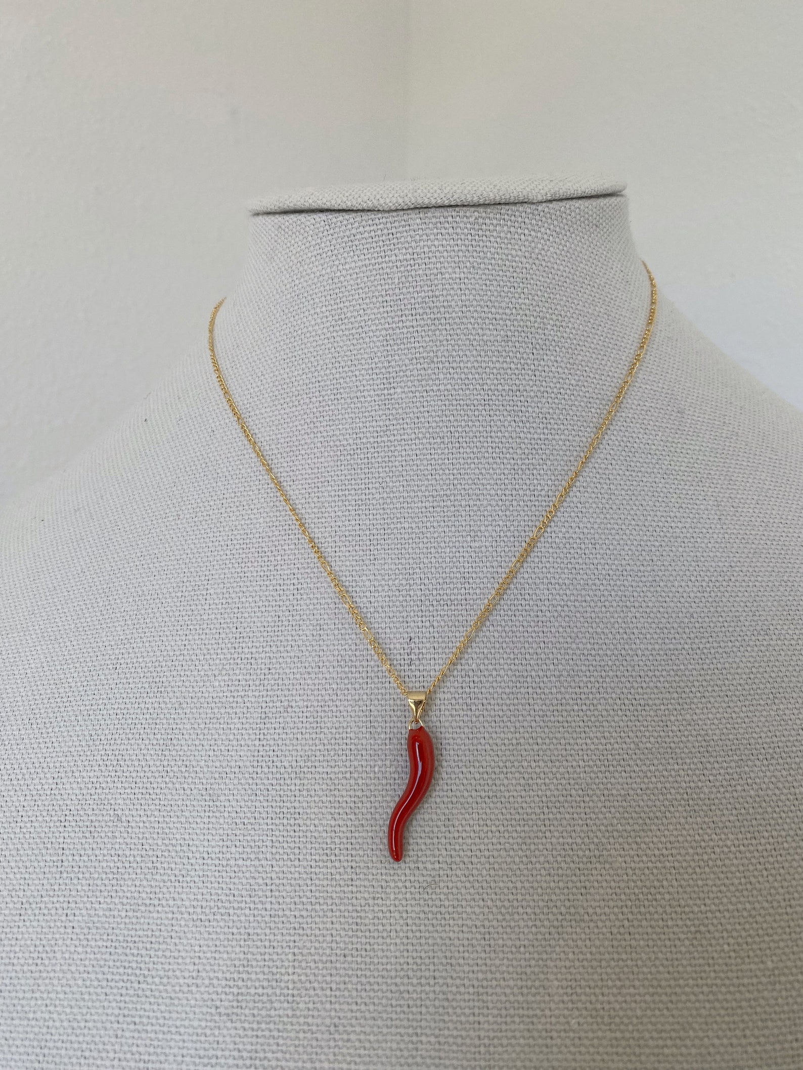 Chili Pepper Necklace: Red or White Pendant, Adjustable Length - Etsy