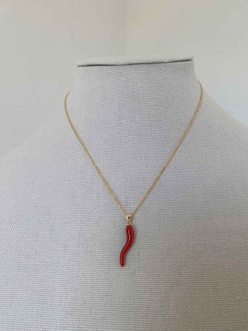 Chili Pepper Necklace: Red or White Pendant, Adjustable Length - Etsy