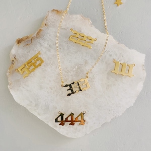 Gold Angel Number Necklace: Lucky Number 111-555 - Etsy