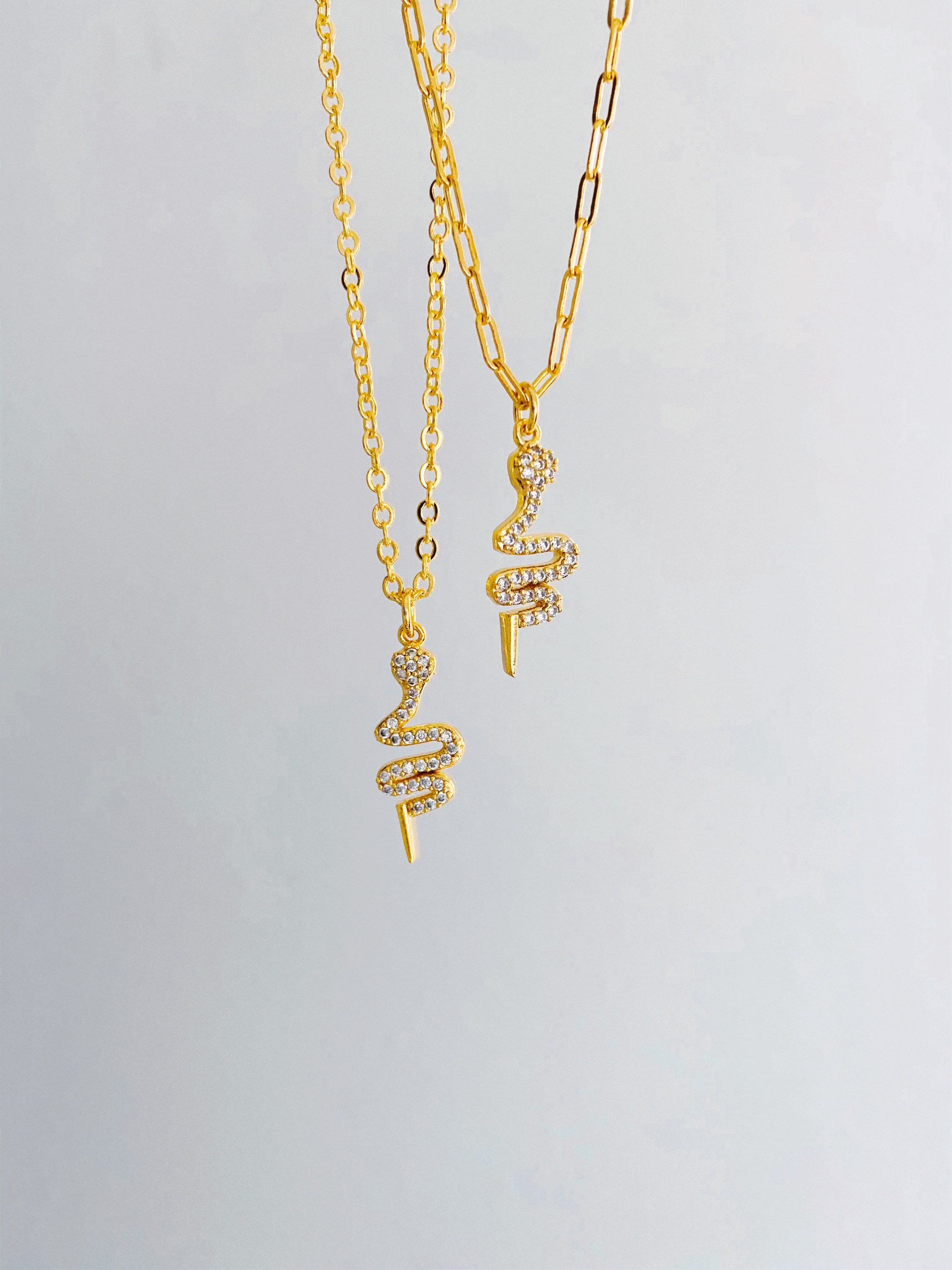 Glam Gold Diamond Snake Necklace | Etsy