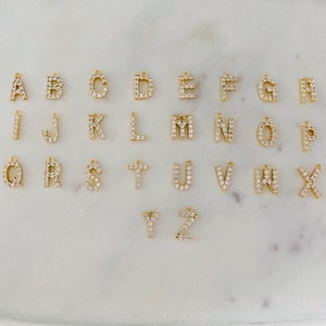 Gold Diamond Letter Necklace - Etsy