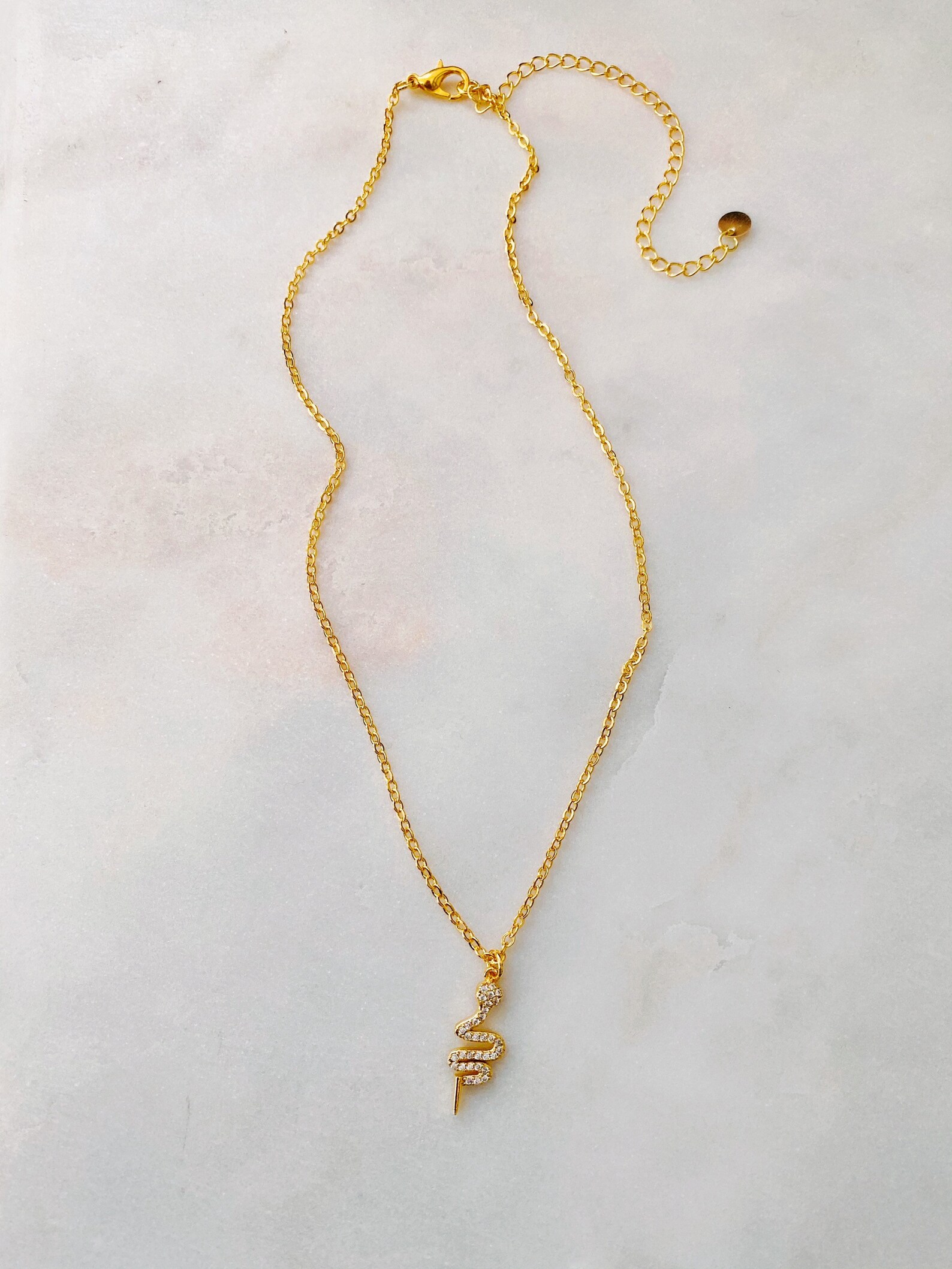 Glam Gold Diamond Snake Necklace | Etsy