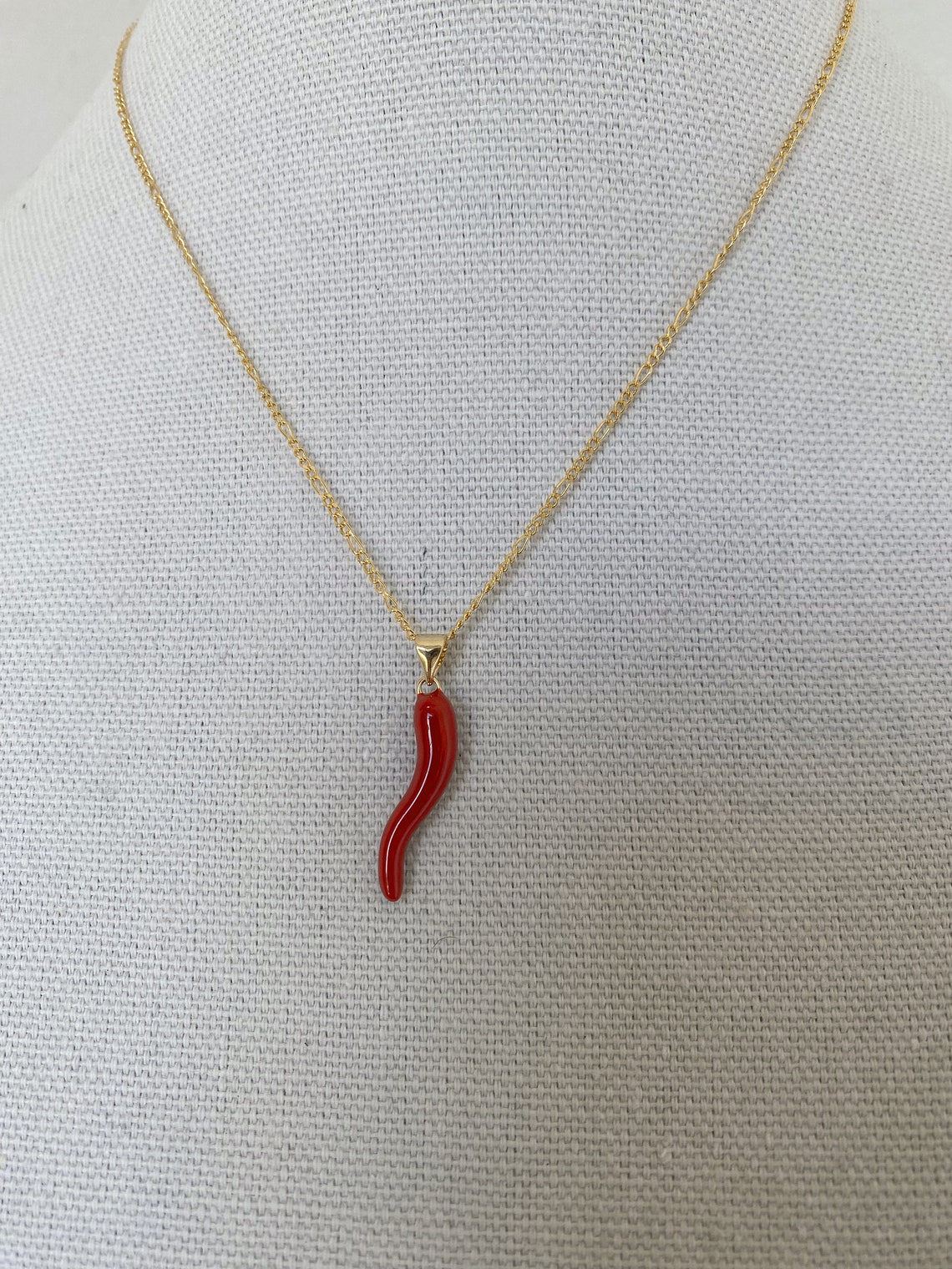 Chili Pepper Necklace: Red or White Pendant, Adjustable Length - Etsy