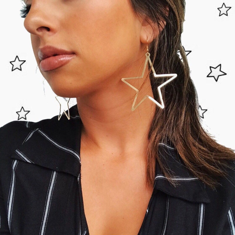 Star Hoop Earrings - Etsy