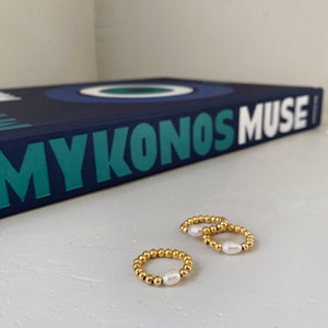 Gold Beaded Mini Pearl Ring - Etsy