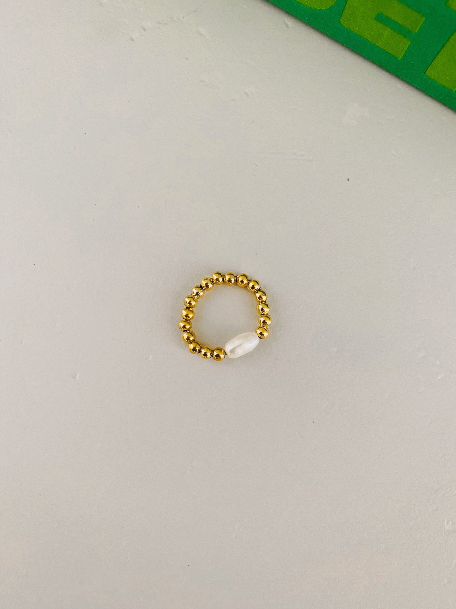 Gold Beaded Mini Pearl Ring - Etsy