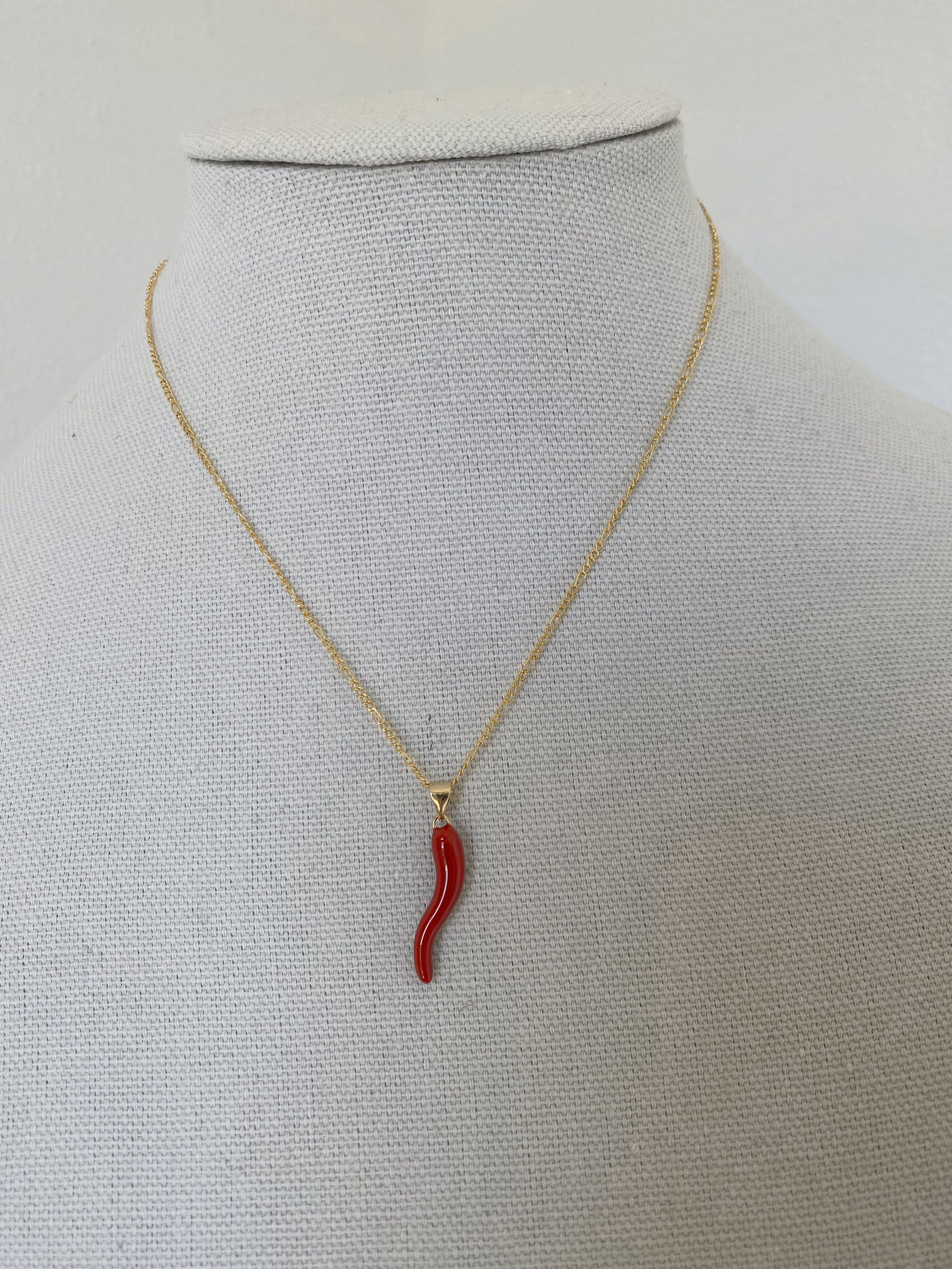 Chili Pepper Necklace: Red or White Pendant, Adjustable Length - Etsy